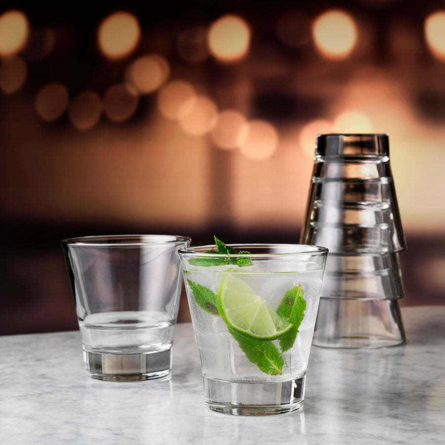 Libbey Endeavor Stacking Double Old Fashioned Glasses, 12 ounce, Set o ...